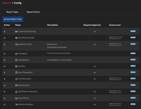 Reports Setup — THERMS - Security Incident Report Software